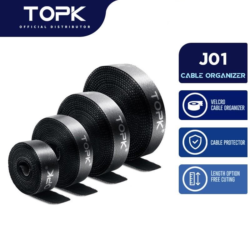 TOPK J01 Cable Organizer Free-Cutting Wire Winder Earphone Velcro ...