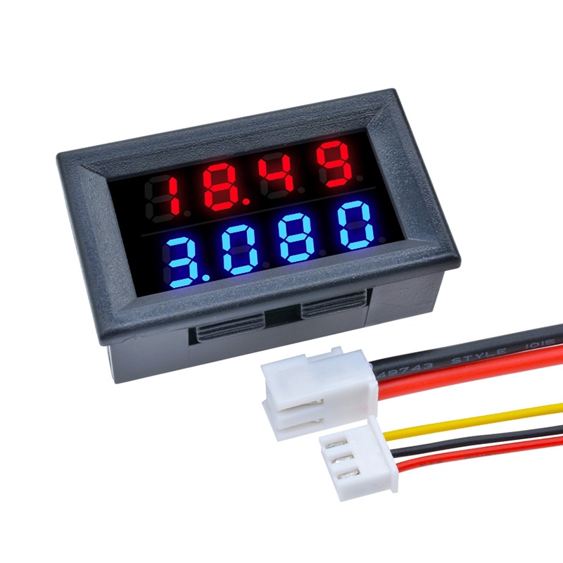 4 Bit DC 0-200V 10A 50A 100A Voltmeter Ammeter Blue Red LED Amp Dual Digital Volt Meter Gauge ...