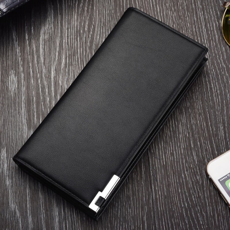 Light Slim Men Wallet Fashion Iron Edge Bifold Long Wallet for Men High ...