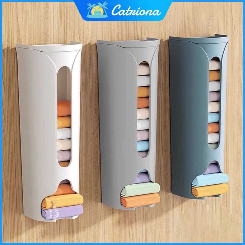 Wall Mounted Socks Storage Box Organizer Garbage Bags Extractor Multi ...