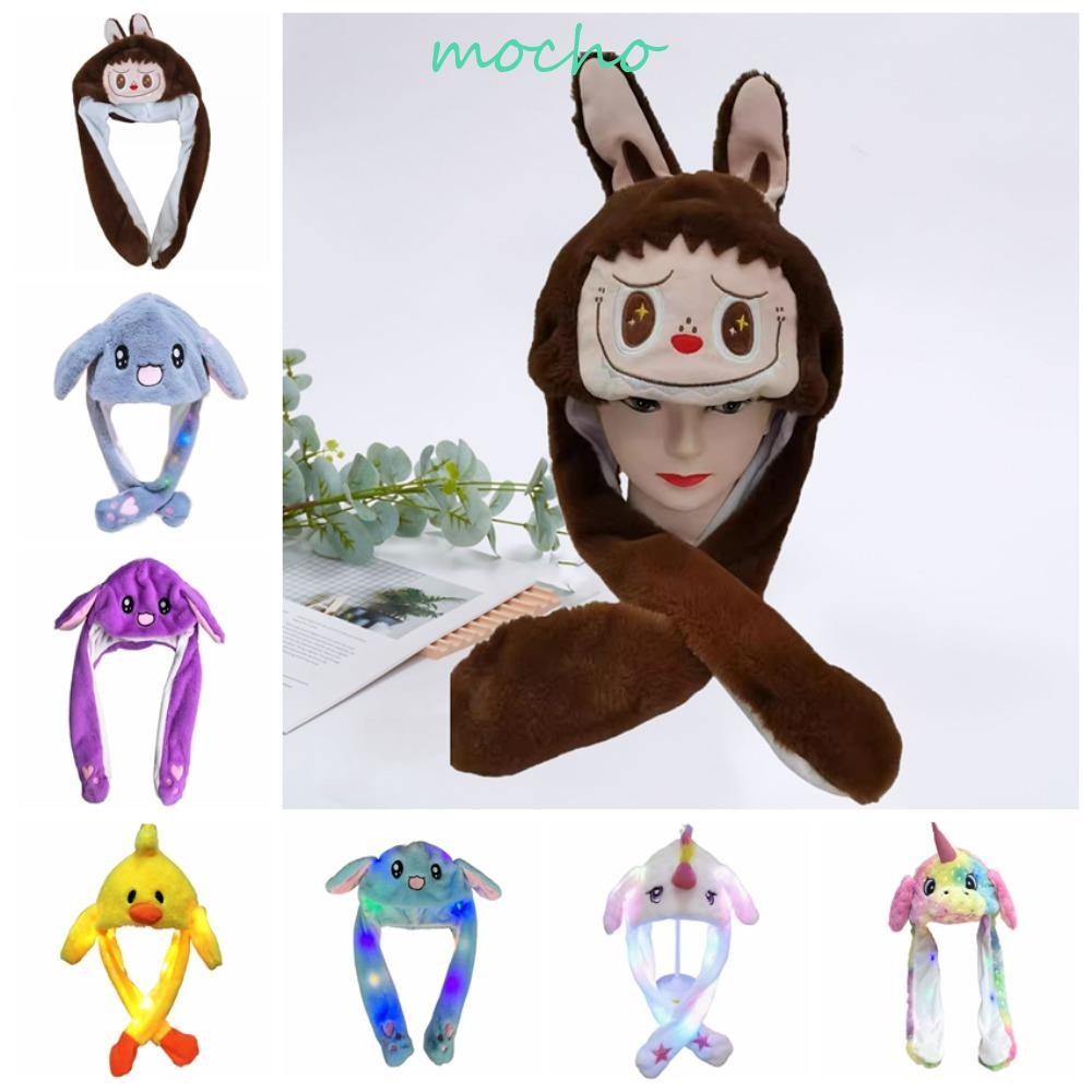 MOCHO Labubu Jumping Up Cap, Luminous Rabbit Labubu Ear Moving Hat ...