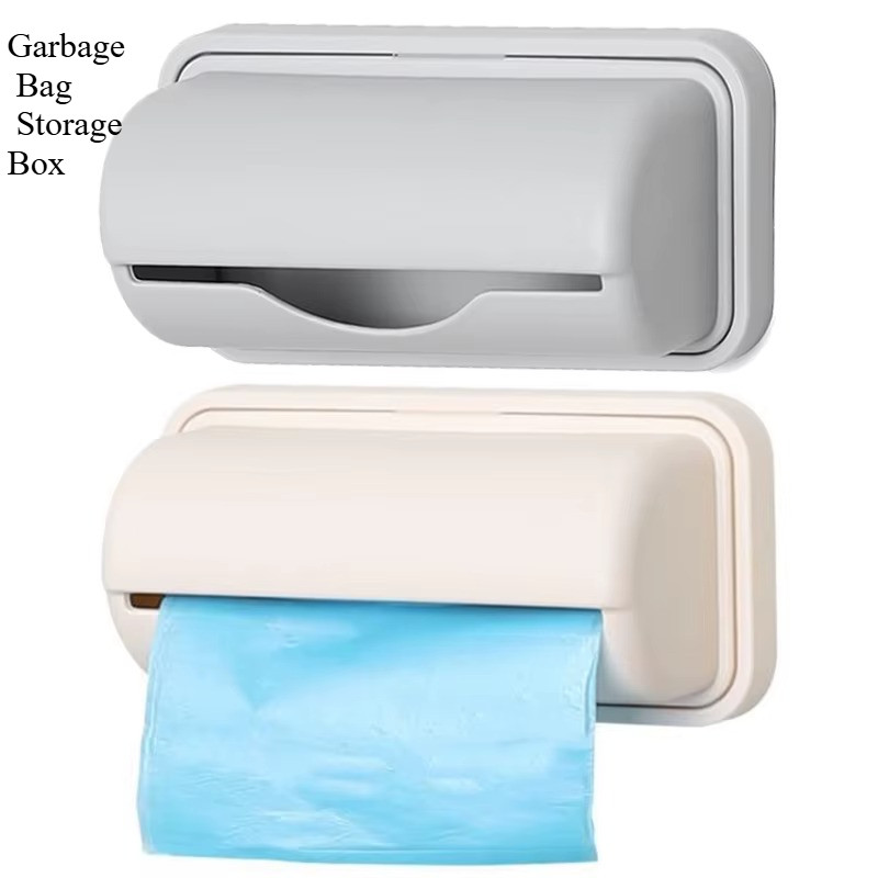 Self-adhesive Garbage Bag Storage Box No Punch Wall Mounted Trash Bags ...