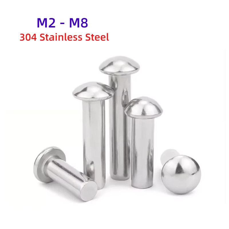 M2 M2.5 M3 M4 M5 M6 M8 304 Stainless Steel GB867 Solid Round Head Rivet ...