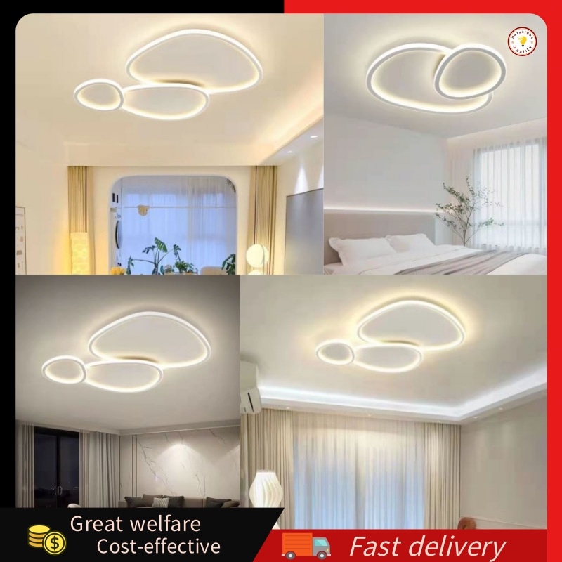 Modern Led Chandelier Ceiling Light for Living Room Bedroom Tri Color ...