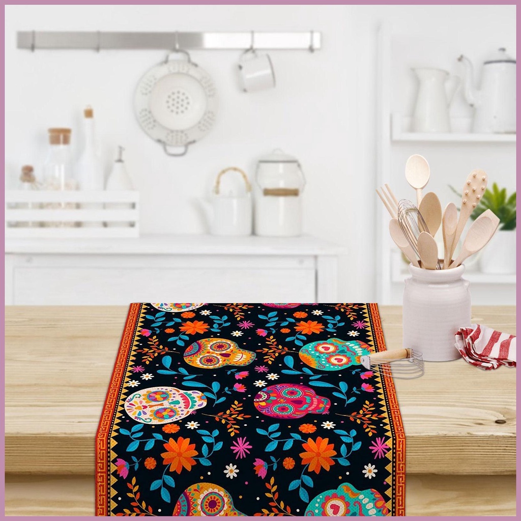 Day of The Dead Table Decorations Day of The Dead Runner Sugar Skull ...