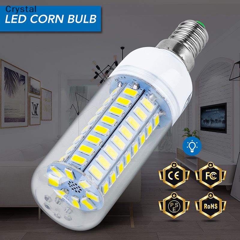 Crystal- E27 E14 24 36 48 56 69 72LEDS Lamp 5730 SMD LED Corn Bulb Leds ...