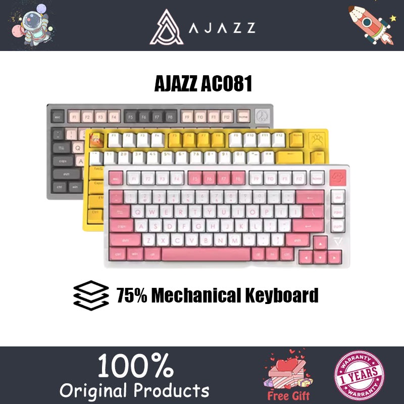 AJAZZ AC081 wired 75% gap structure mechanical keyboard | Shopee ...