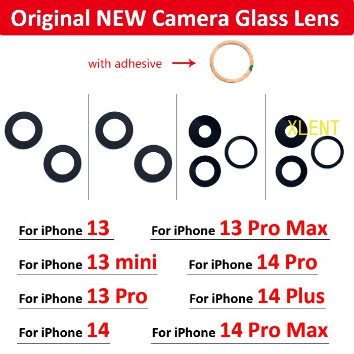 Original Camera Glass Lens Back Rear With Ahesive Sticker Replacement ...