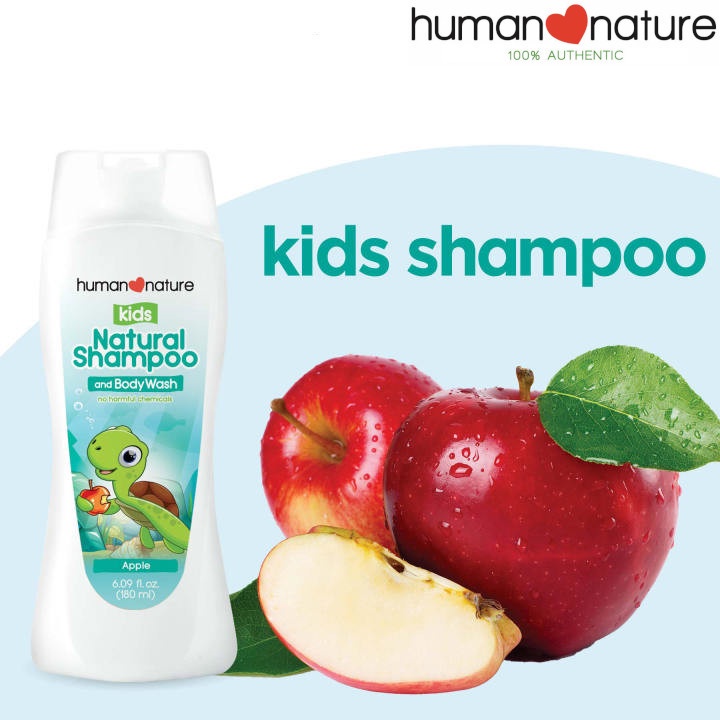 Human Heart Nature Kids Natural Shampoo and Body Wash (Apple, 180ml ...