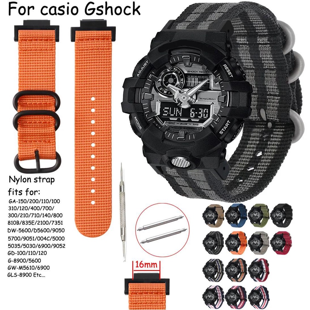 Stripe Nylon Watch Band for Casio G-SHOCK GA-150 800 DW5600 6900 GD-110 ...