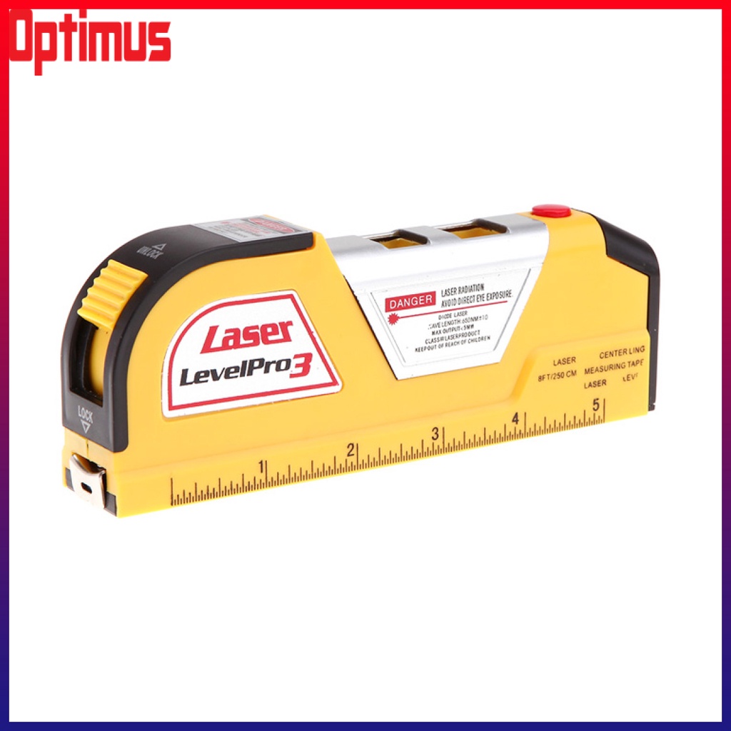Optimus Depot LV-02 Laser Level Pro 3 With 2 Way Level Bubble 2.5m ...