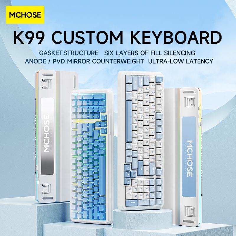 Ready stock!2025 New! MCHOSE K99 v2 customized mechanical keyboard wireless bluetooth 3-mode ...