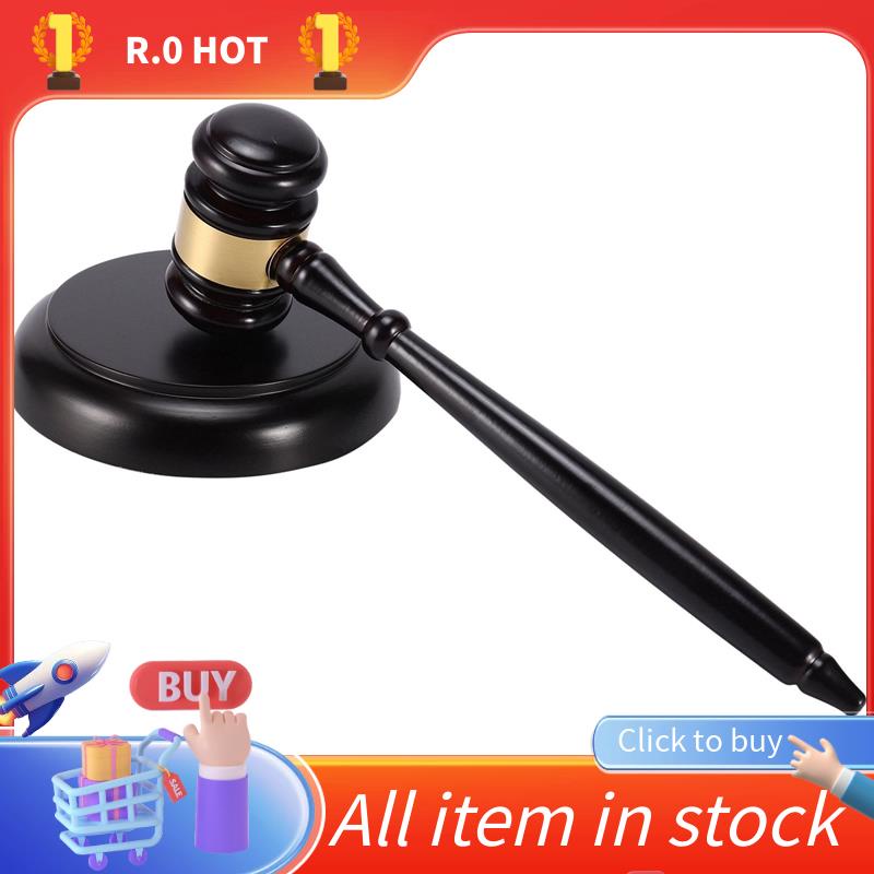 Wooden judge's gavel auction hammer with sound block for attorney judge ...