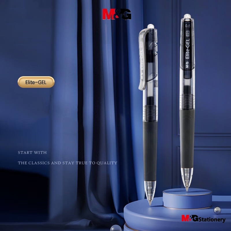 M&G Stationery 0.5mm Black Gel Pen Ballpoint Pen Press Bullet Signature ...