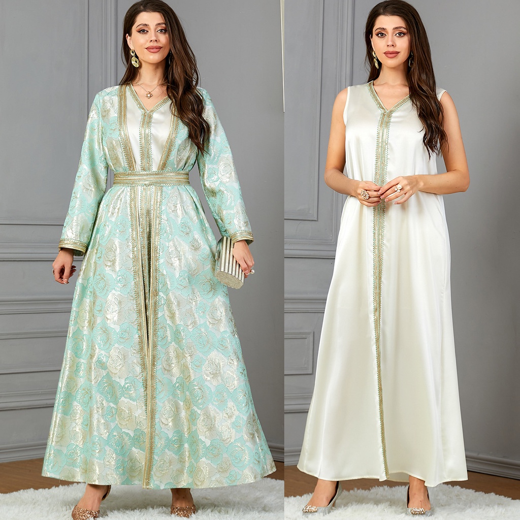 Dubai Abaya 2-piece sets Women Wear Islam dresses Arab robe Muslim ...