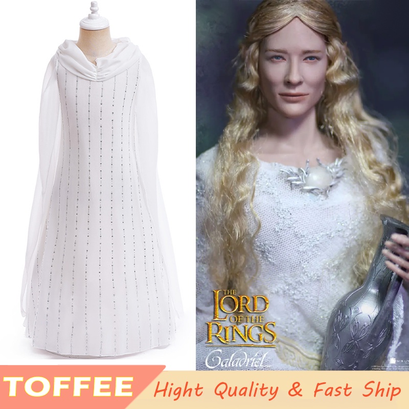 The Lord of the Rings Galadriel Cosplay Costume Long White Dress For ...