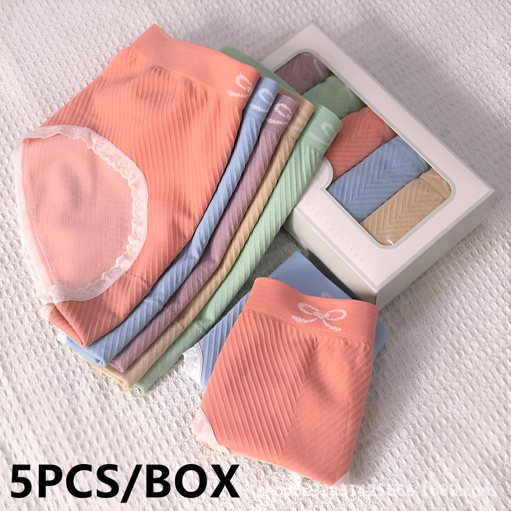 5PCS/1 Box Women Cotton Panty Stretch Panties Comfortable Wear Design ...