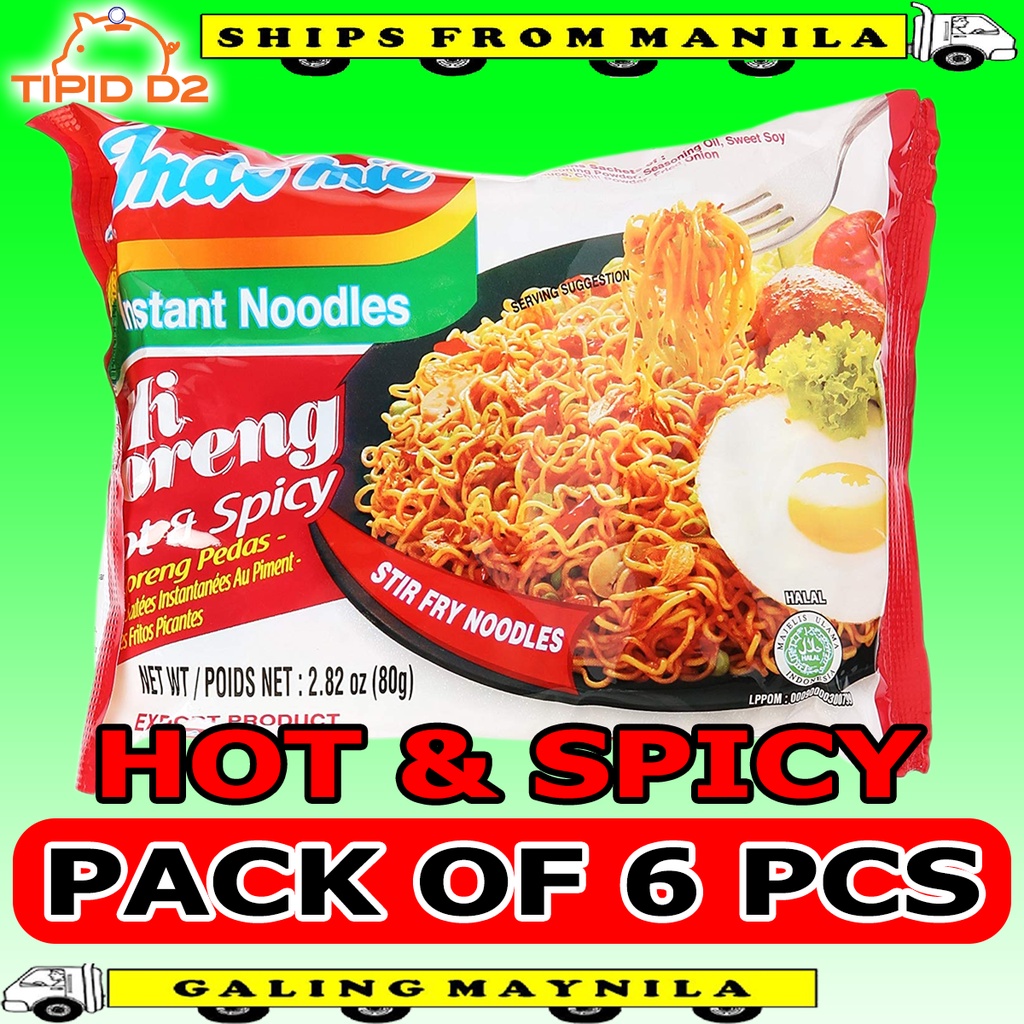 Indomie Mi Goreng Hot & Spicy Dry Noodles 80g/pack 6packs | Shopee ...
