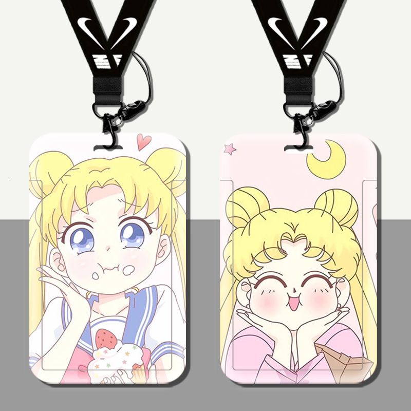 Sailor Moon Ins Version DIY Student ID Card Holder Personal ID Card Case Bank Card Work ID Card ...
