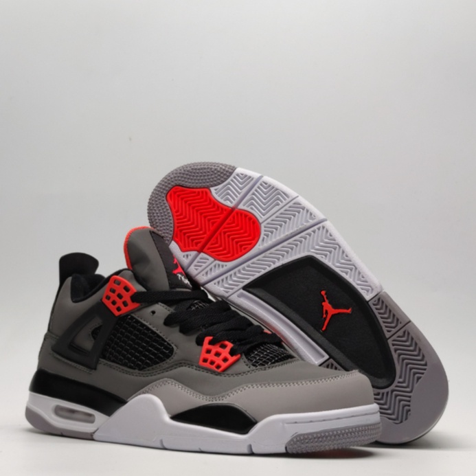 Jordan Air Jordan 4 Retro "Infrared" Mid-Top Retro Basketball Shoes GS ...