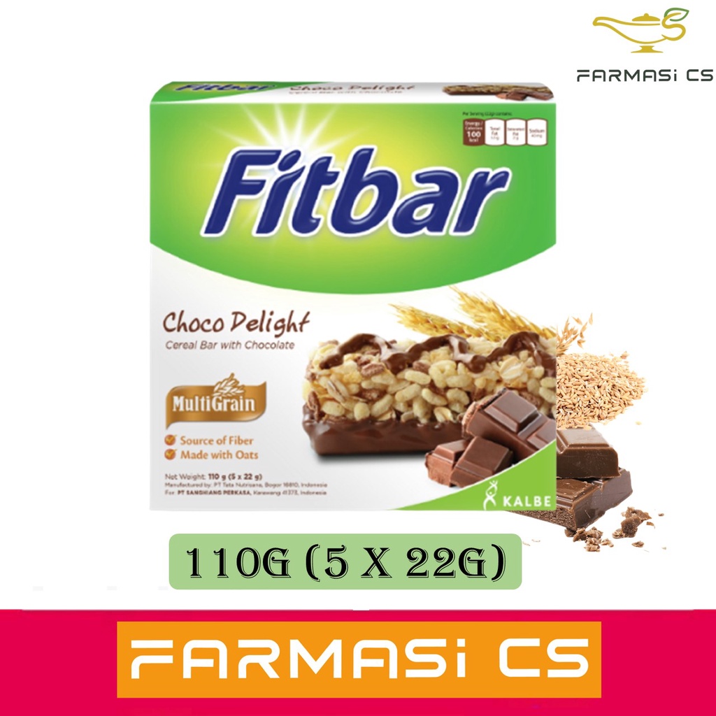 Fitbar Choco Delight Cereal Bar With Chocolate 110g (5 bars x 22g) DATE ...