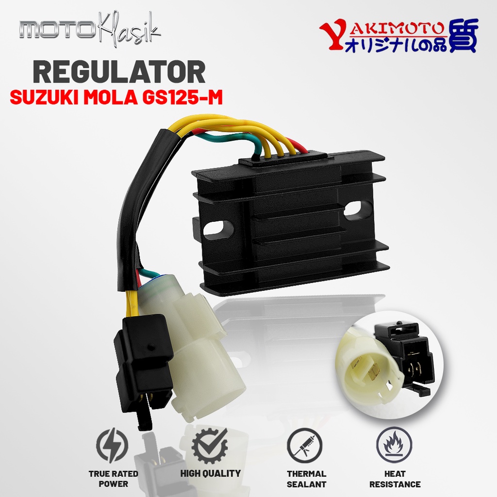 YAKIMOTO REGULATOR / RECTIFIER 5PINS / 5 WIRES FOR SUZUKI GS125 MOLA ...