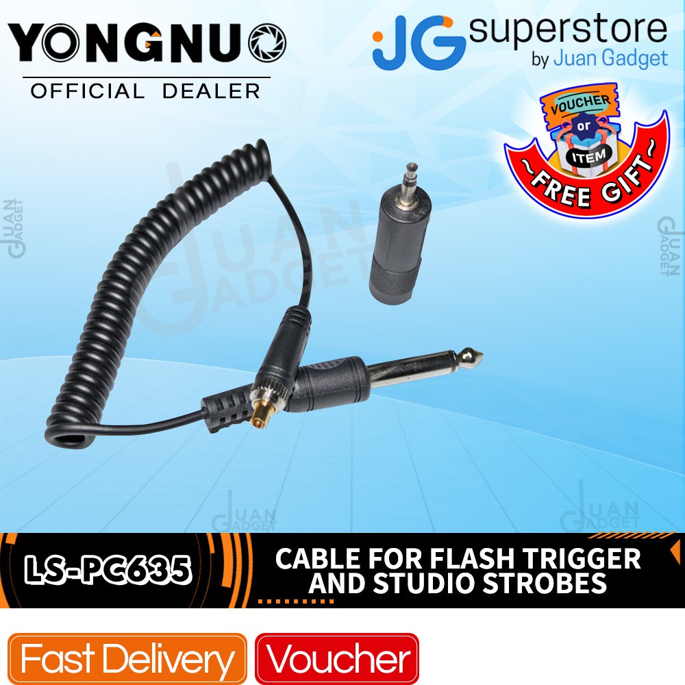 Yongnuo LS-PC635 Sync Cable for RF-603 Flash Triggers & Studio Strobes ...