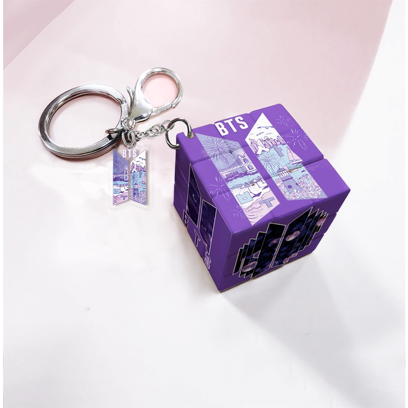 Kpop BTS Album Small Rubik's Cube Jungkook V Jimin Keychain Pendant ...