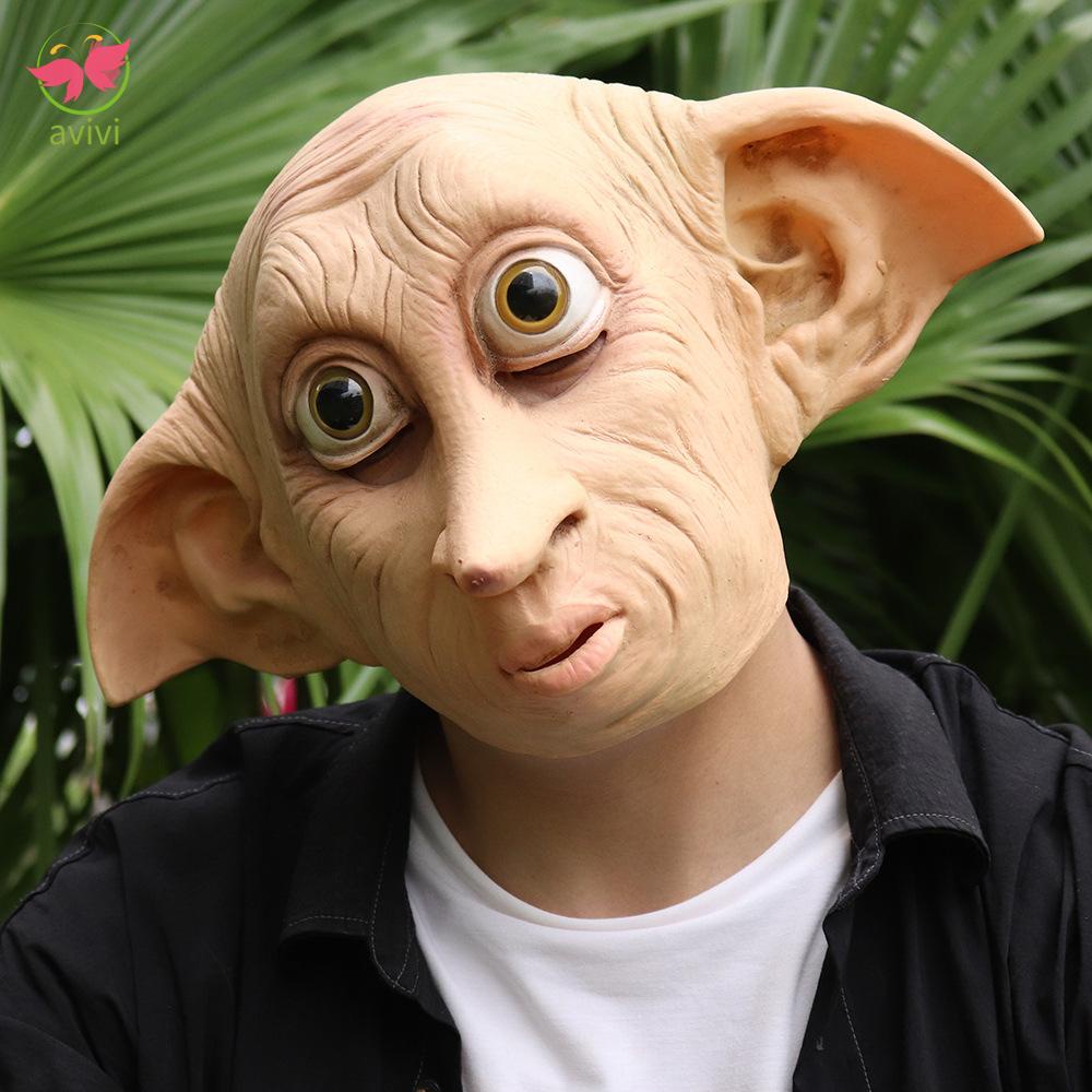 Halloween Cosplay Dobby Mask Lifelike Latex Mask Fancy Dress Up Party ...