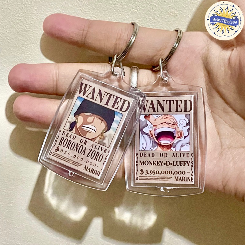 ONE PIECE ANIME WANTED POSTERS ACRYLIC KEYCHAIN BACK TO BACK PRINT ...