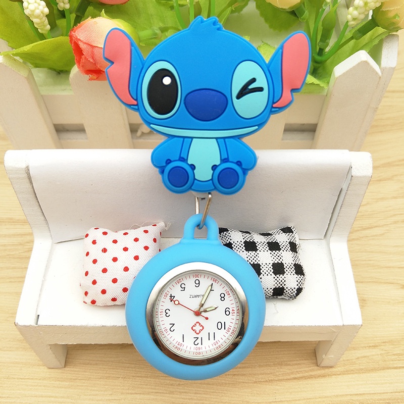 Cute cartoon Stitch retractable nurse watch, silicone doctor chest ...