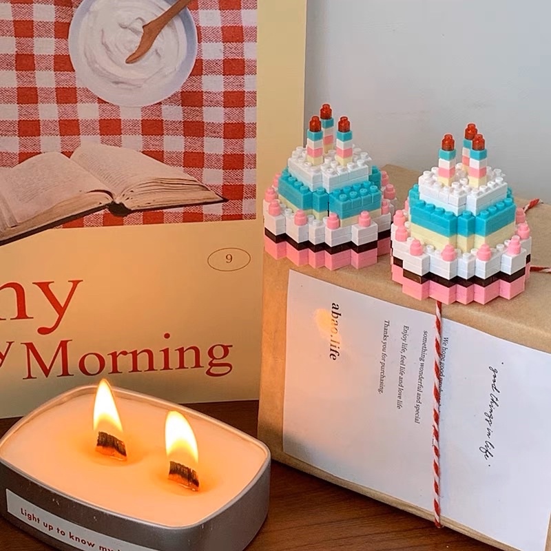Educational Toy Ornaments diy Gift Mini Birthday Cake Building Blocks ...