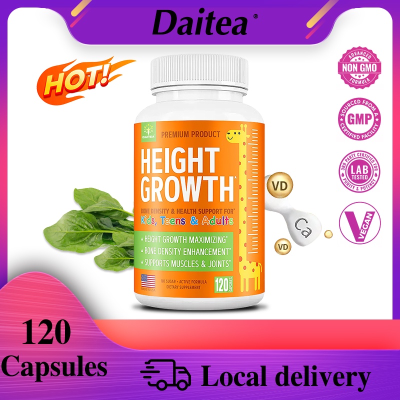 Daitea Height Growth Supplement, Bone Growth Booster with Calcium - Bone Growth Maximizing ...