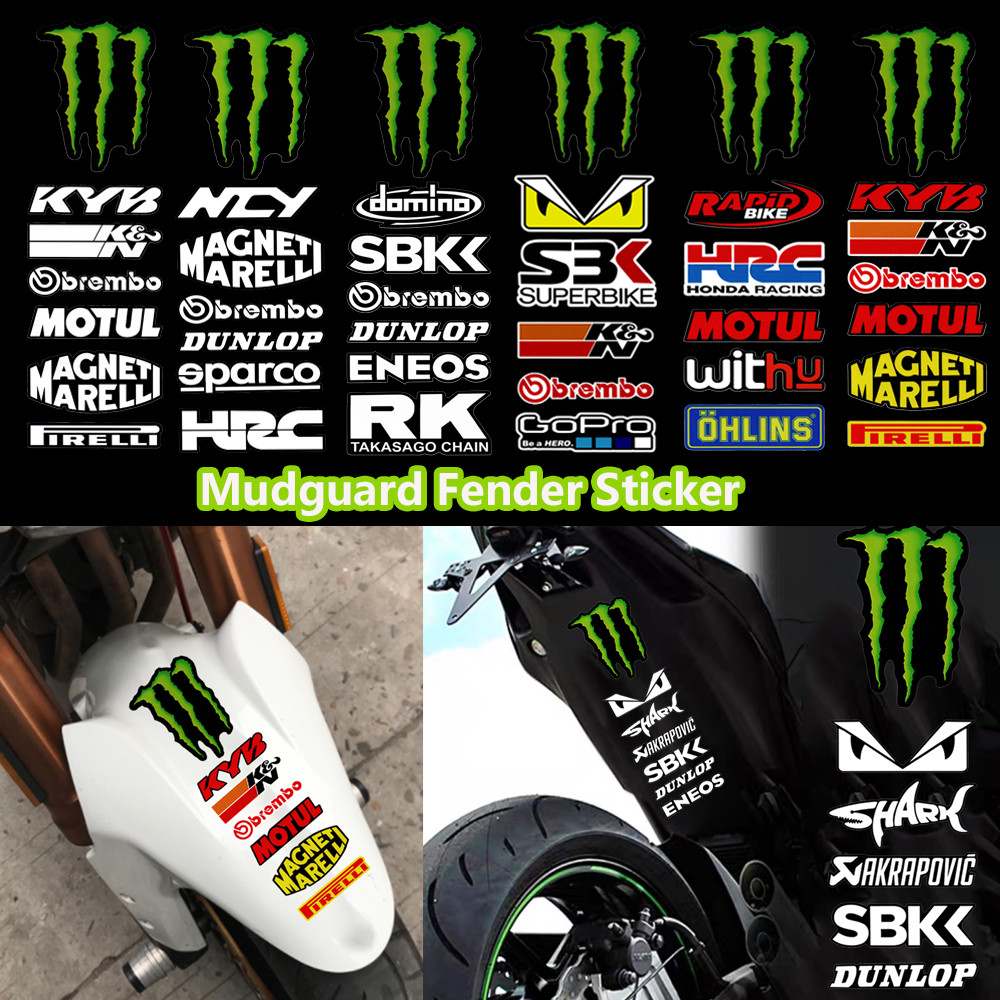 Motorcycle Reflective Stickers Modified Mudguard Rear Fender waterproof ...