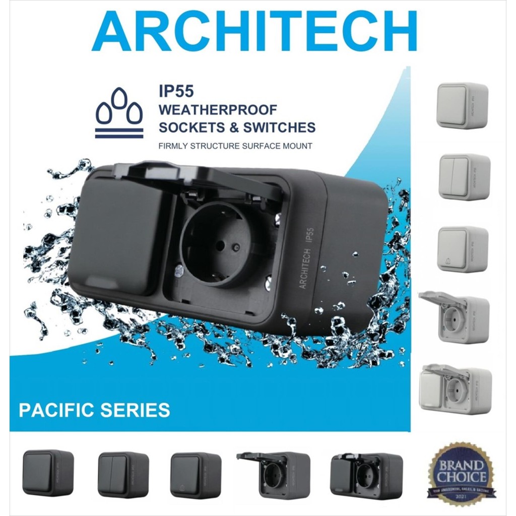 ARCHITECH - OB SWITCH STOP CONTACT OUTDOORBLACK SERIES V12 C18 STOP ...