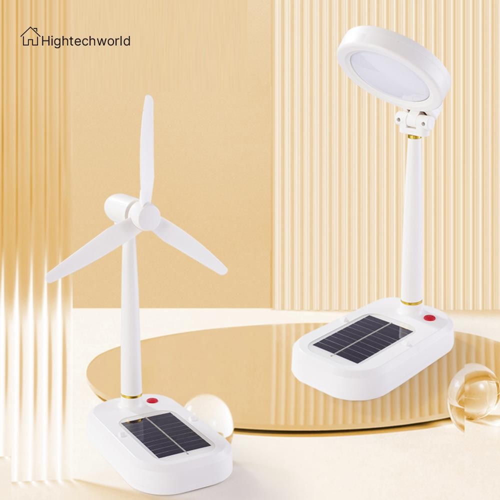 Solar Desk Lamp & Fan Set LED Reading Lamp 3 Light Colors for Reading ...