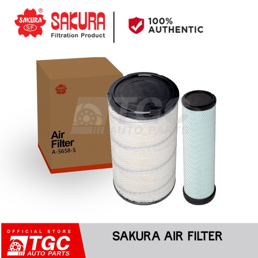 Sakura Air Filter A5668S Komatsu Excavator Pc220-7 / Pc290-7 600-185 ...
