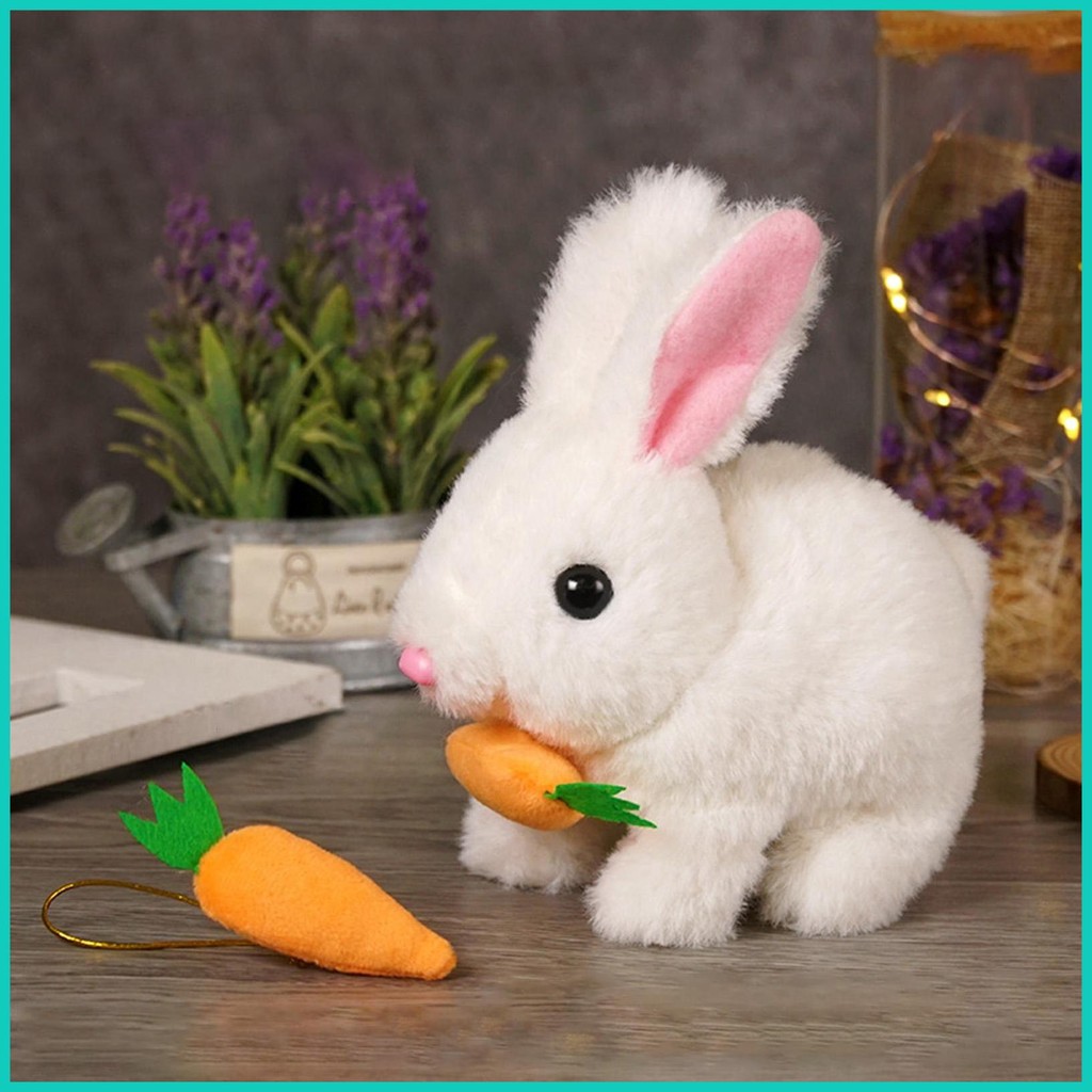 Electric Bunny Toy Plush Animal Doll Toy Lighted Rabbit Interactive ...