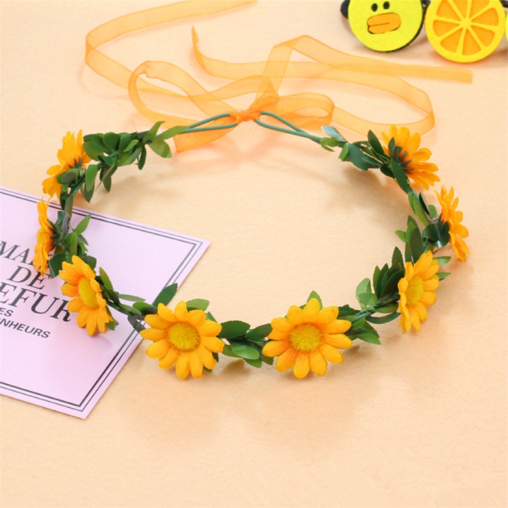Floral Fall Boho Sunflower Crown Daisy Hair Wreath Headband Bridal ...