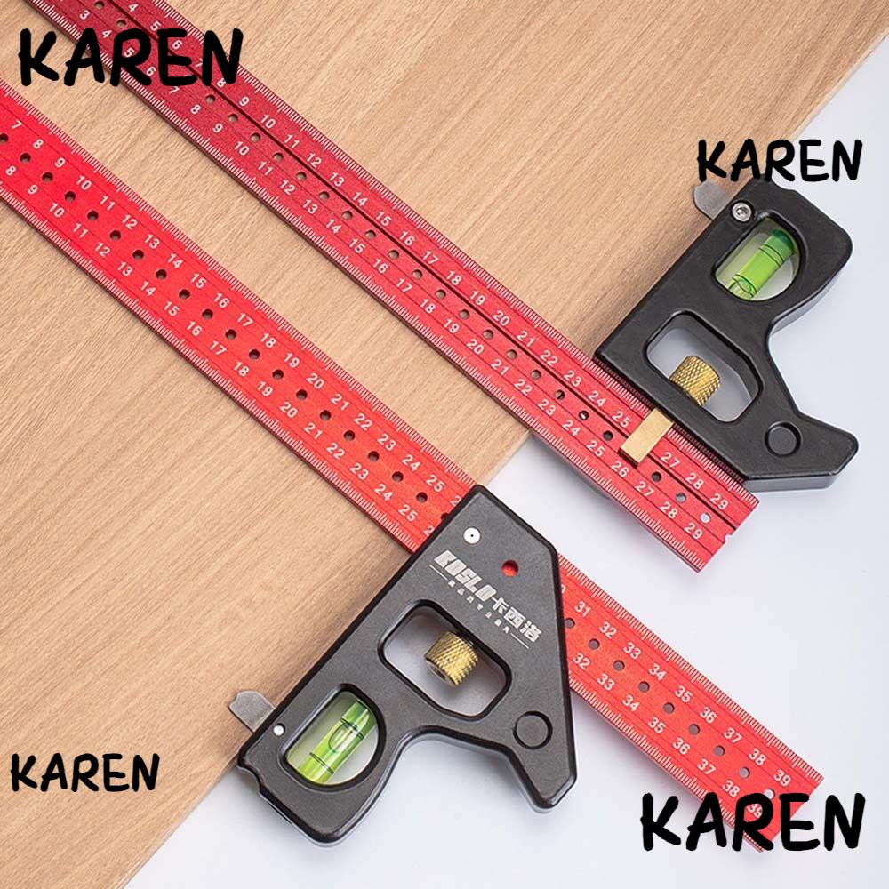 KAREN Combination Right Angle Ruler, 30/40cm Adjustable Level Gauge ...