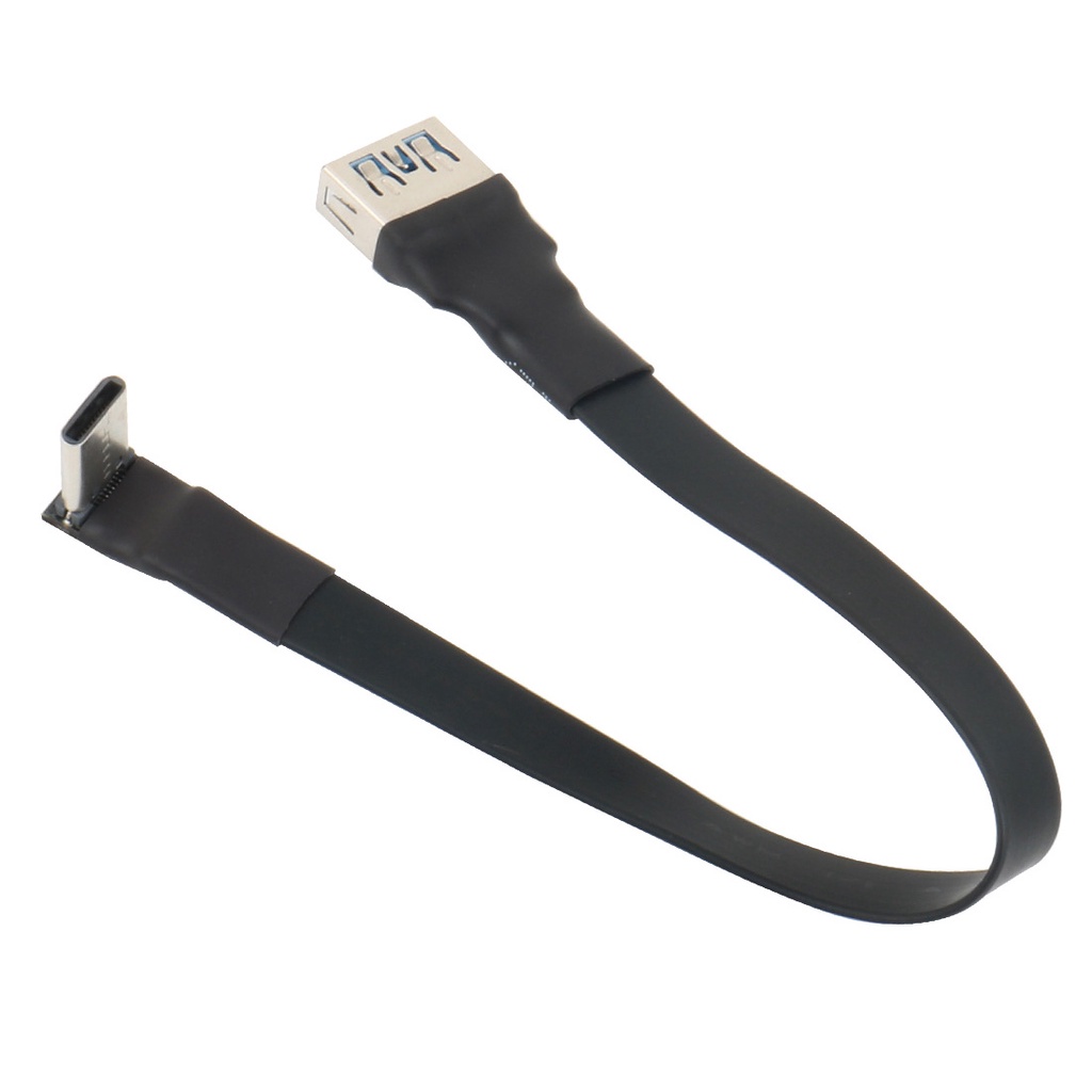 USB 3.1 Type C to A Flat Extension Ribbon Cable Male to Female 90 Slim ...