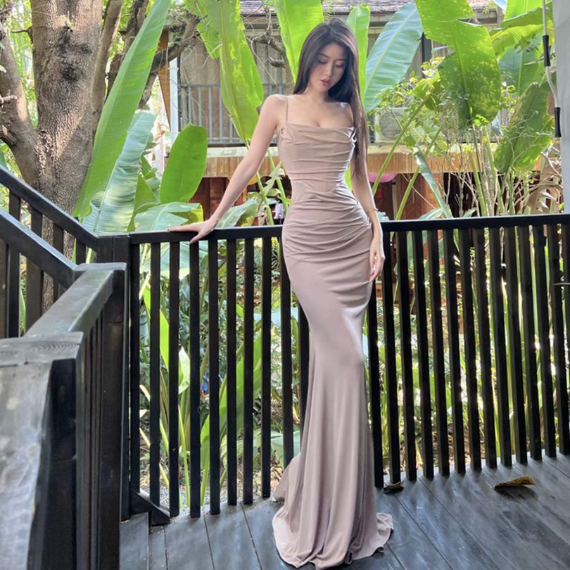 New Sexy Goddess Figure-Flattering Flab Hiding Swing Collar Dress Slim ...