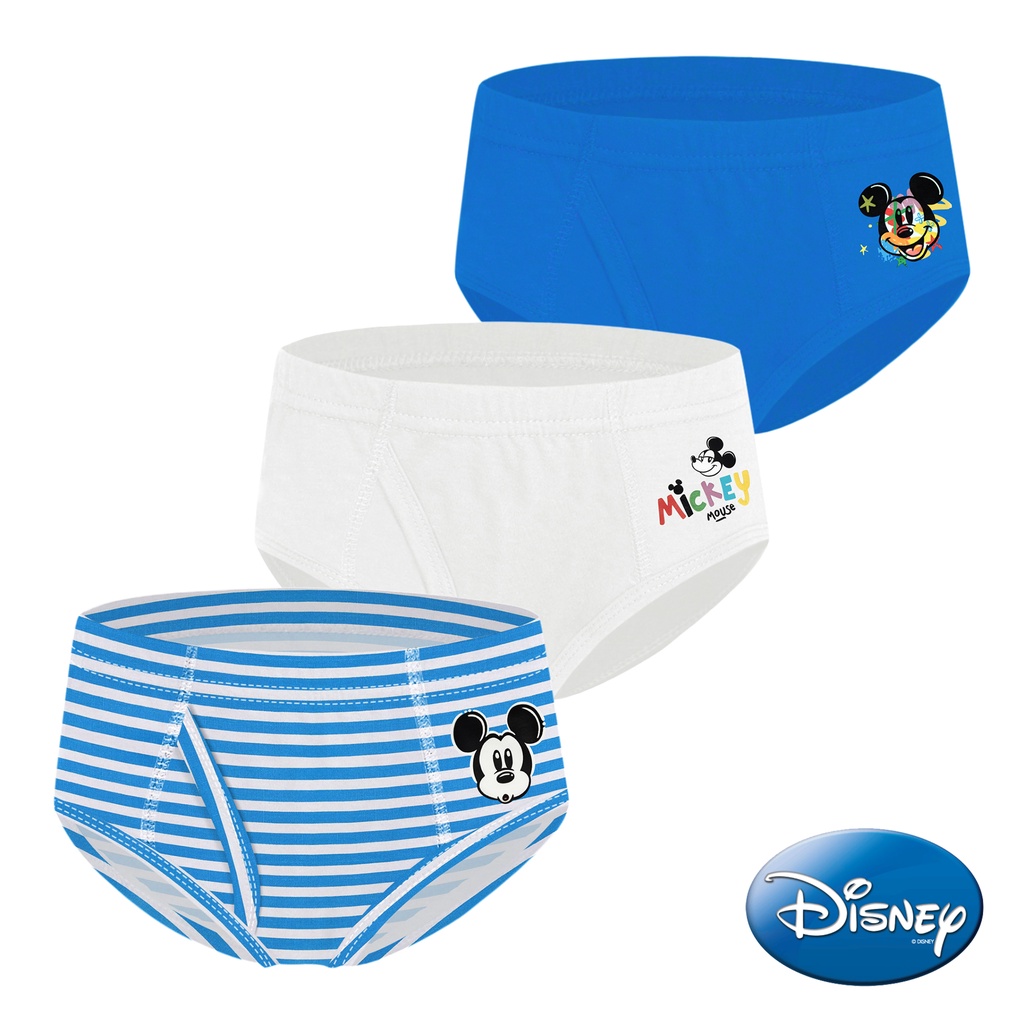 Disney Mickey Mouse 3 Pack Bikini Briefs with Graphic Prints Boys Kids ...