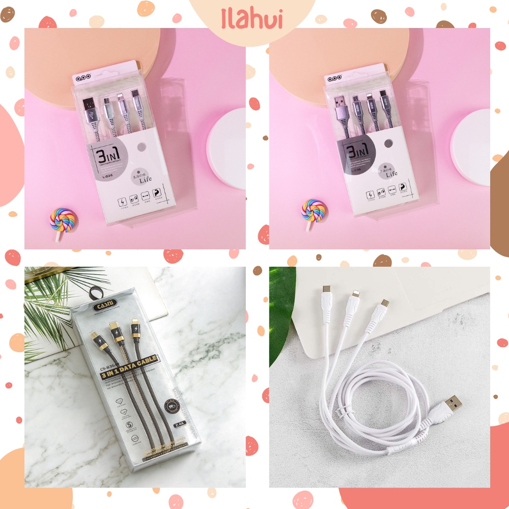 Super convenient 3-in-1 charging cable, Basic ILAHUI parachute cord ...