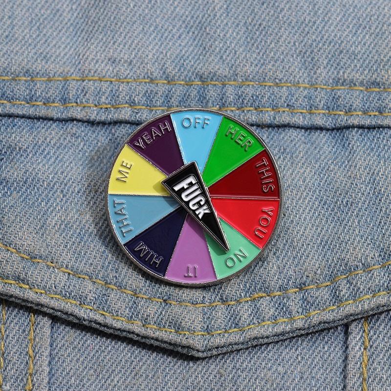 Creative Rotatable Rainbow Brooch Interactive Mood Rotating Enamel ...