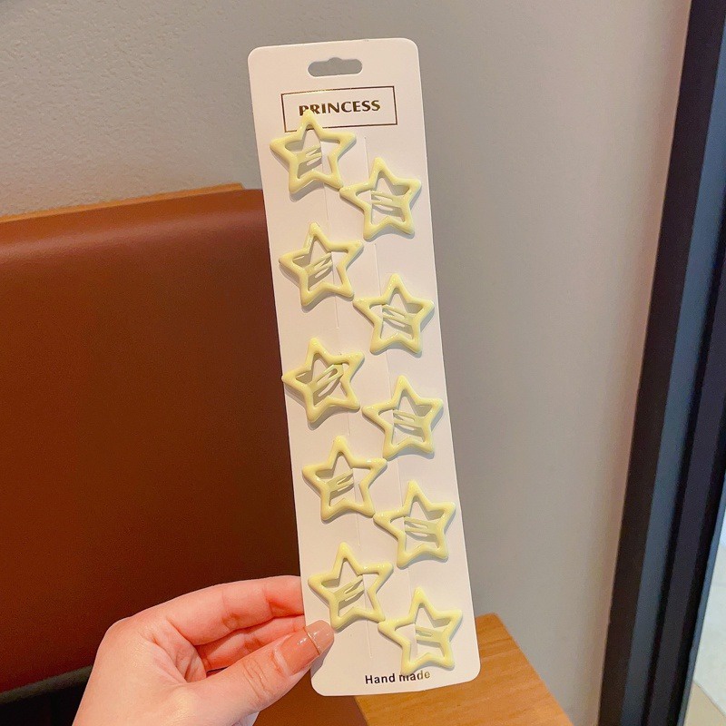 (Bottled) Korean Colorful Y2k Star Hair Clip Set Women Bangs Bb Clip ...
