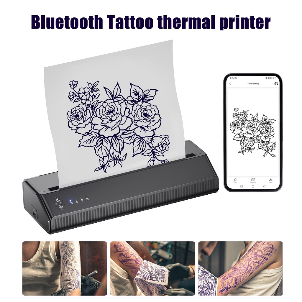 Tattoo Stencil Printer Portable Wireless Tattoo Transfer Stencil ...