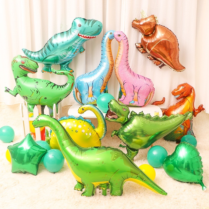 Dinosaur Theme Balloon Green Foil Balloon Children's Birthday Kids ...
