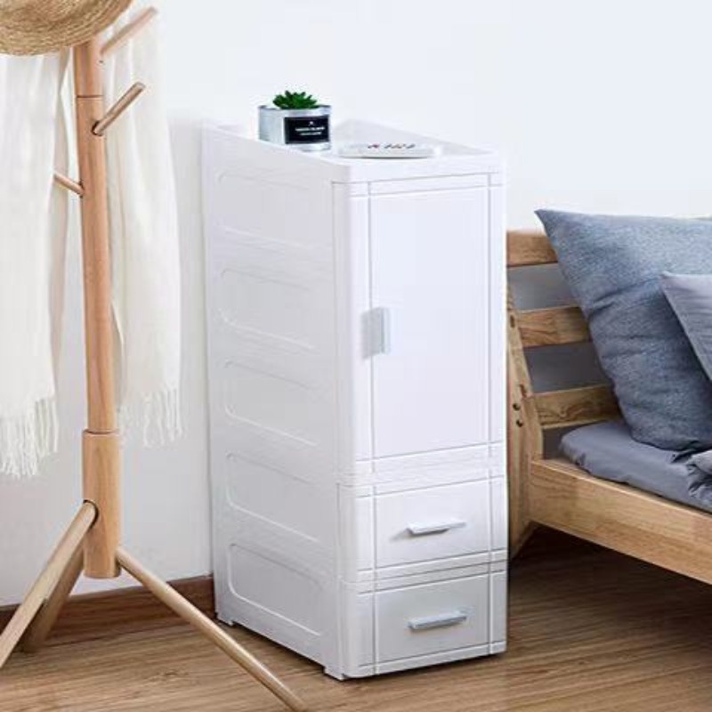 25/35cm gap open door drawer storage cabinet bedside table plastic ...