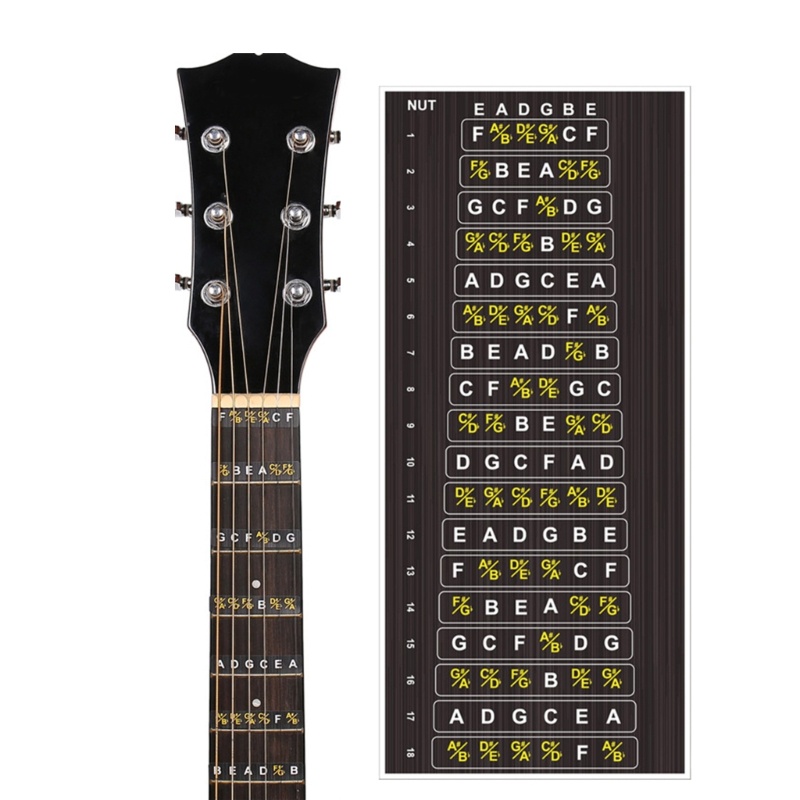 RUN 1 Sheet Bass Fretboard Stickers Paper Guitar Bass Chord Stickers ...